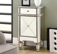 I-3702 Mirrored Night Table - Furtado Furniture